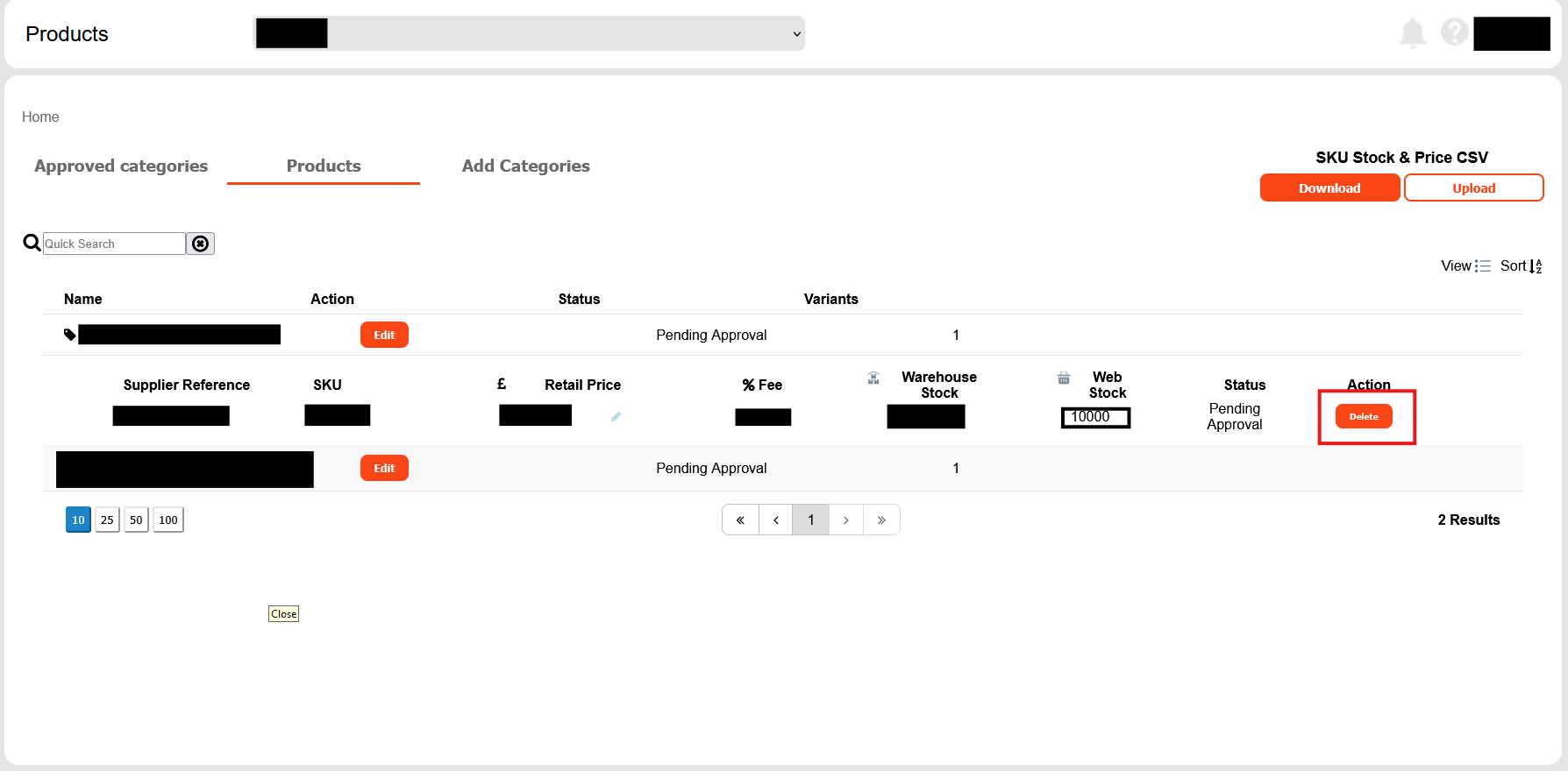 Product Removal – The Range